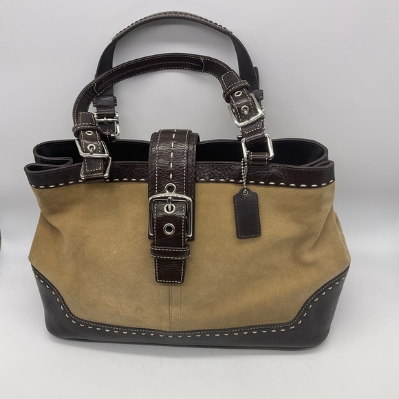 Coach | Bags | Mint Vintage Coach F2619 Hampton Suedeleather Carryall ...